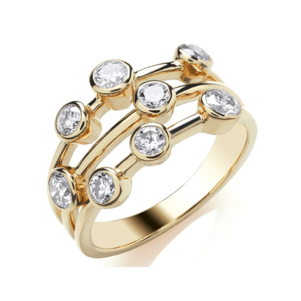 Diamond Bubble Ring In 18ct Yellow Gold 1.00cts | Bercott Jewellers