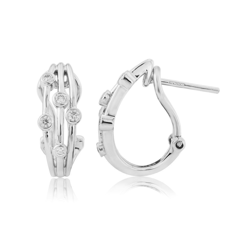 18ct White Gold Scatter Set Diamond Earrings 0.20cts | Bercott Jewellers