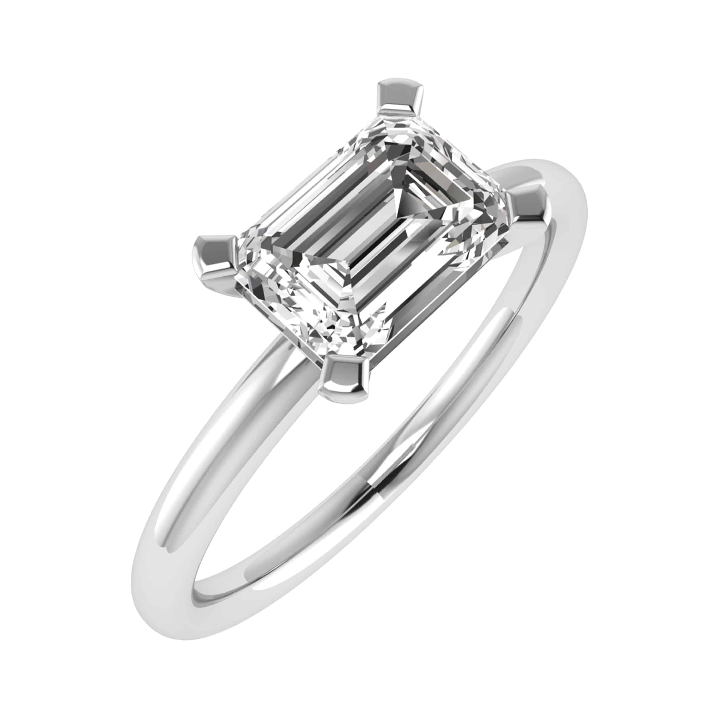 Venice Natural Emerald Solitaire Ring - Bercotts Diamonds