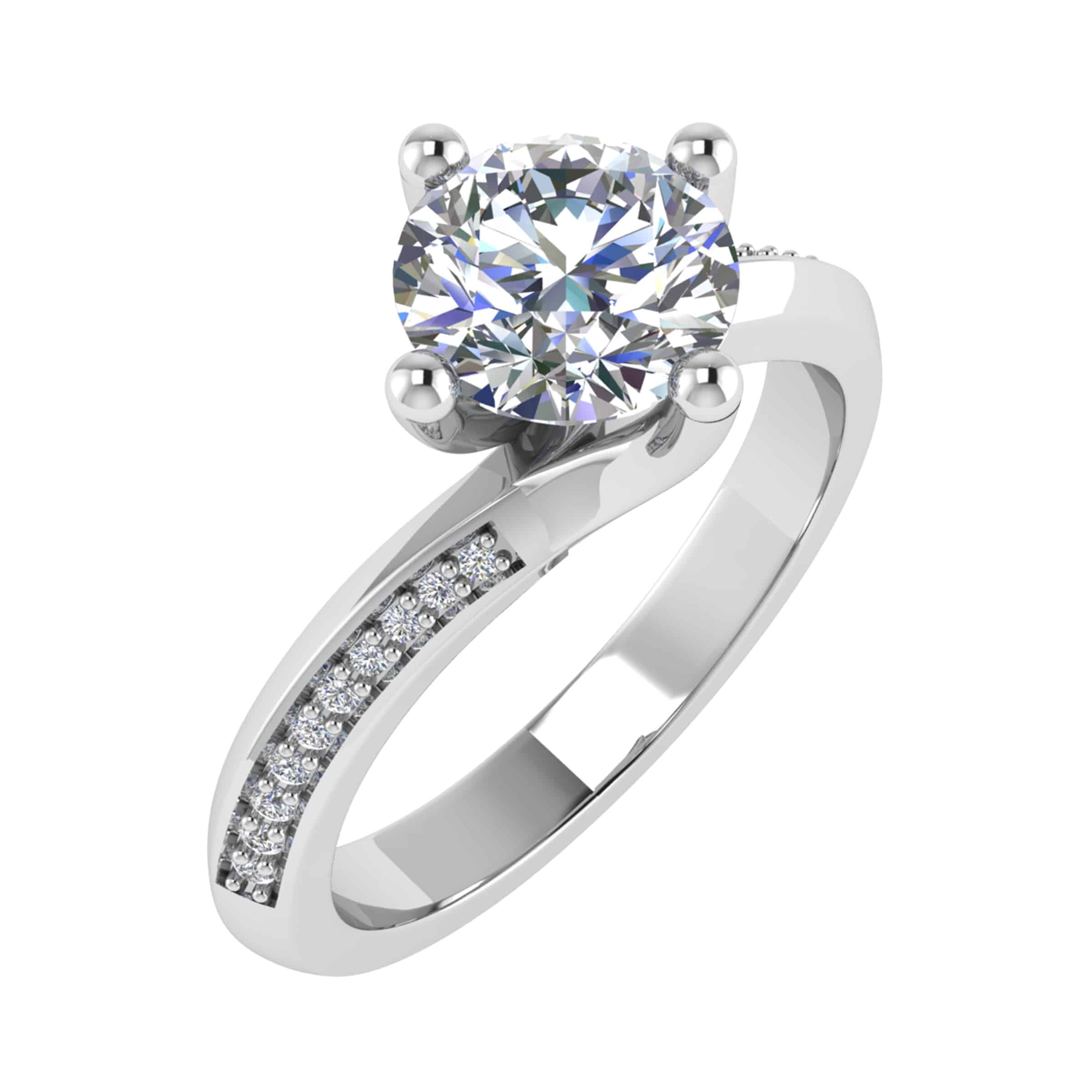 Bianca Natural Round Sidestone Ring - Bercotts Diamonds