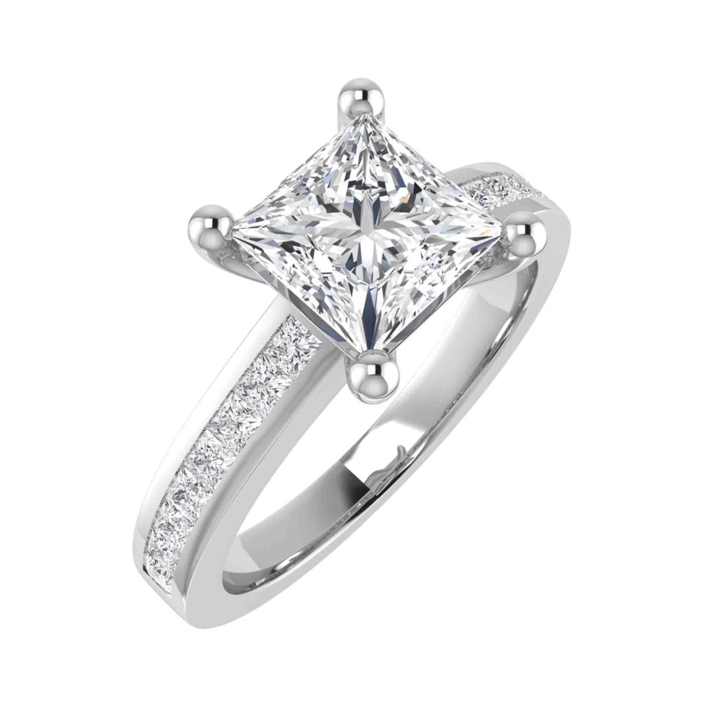 Halle Natural Princess Sidestone Ring - Bercotts Diamonds