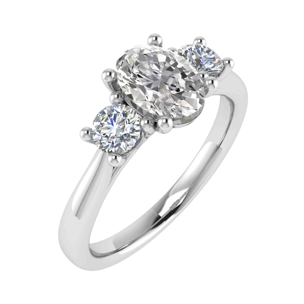 Iris Lab Grown Oval Trilogy Ring - Bercotts Diamonds