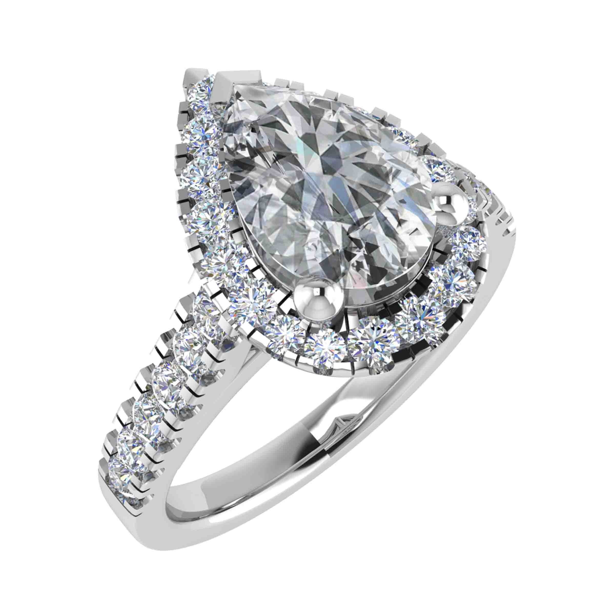 Kensington Natural Pear Halo Ring - Bercotts Diamonds