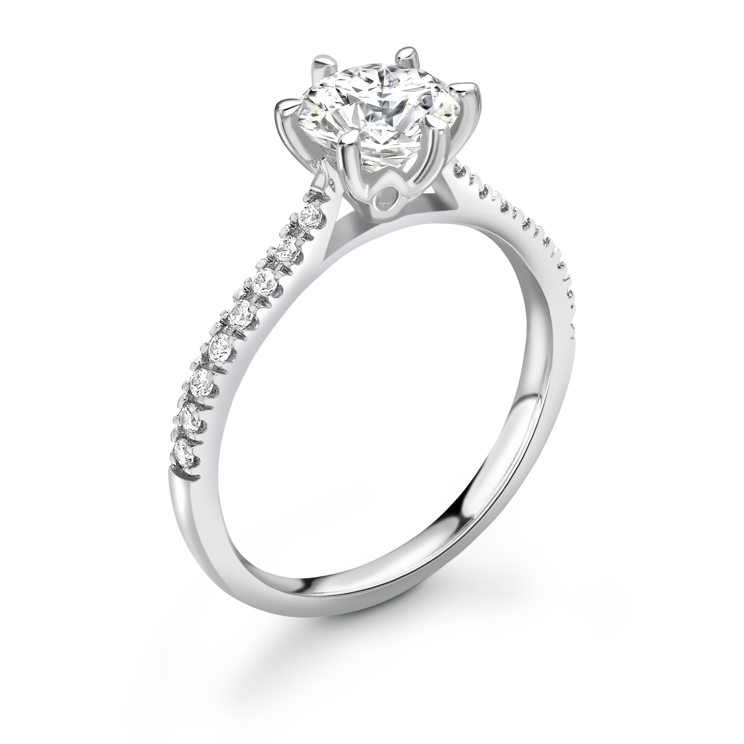 Maria Natural Round Sidestone Ring - Bercotts Diamonds