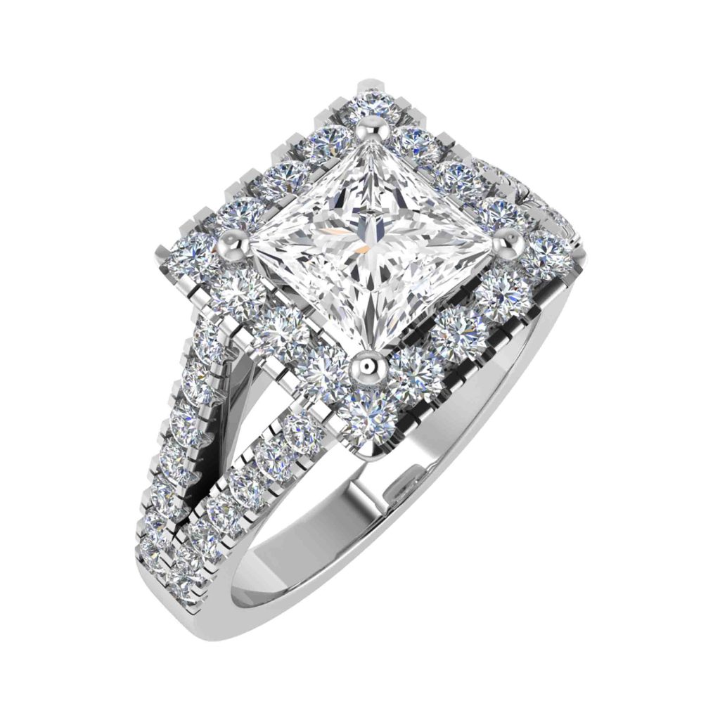 Astra Lab Grown Princess Halo Ring - Bercotts Diamonds