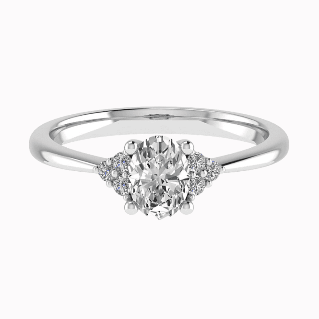 Duchess Lab Grown Oval Diamond Sidestone Ring | Bercott Jewellers