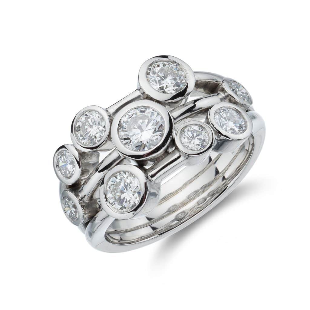White Gold And Diamond Bubble Ring 1.50cts | Bercott Jewellers
