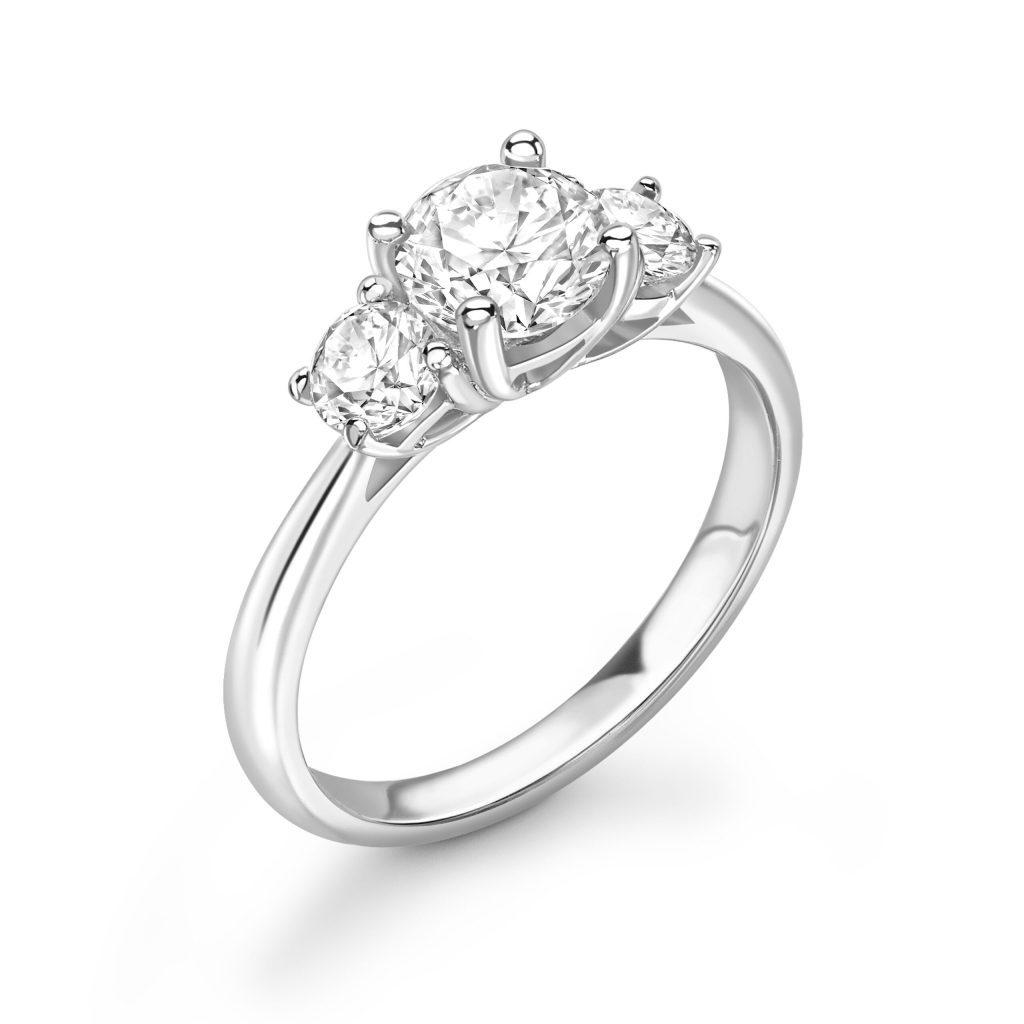 Lab Diamond Three-Stone Ring In Platinum | Bercott Diamonds