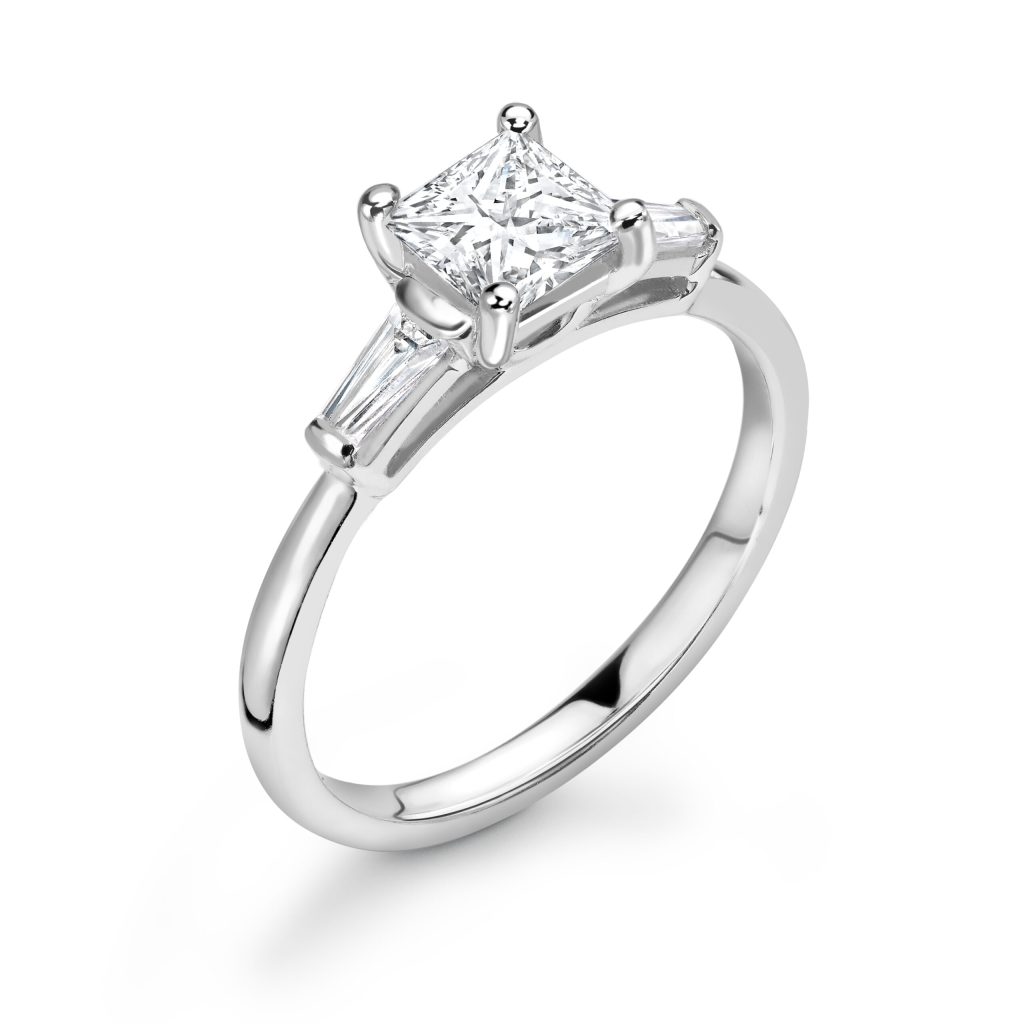 1.64ct Lab Princess Cut Trilogy Ring | Bercott Diamonds
